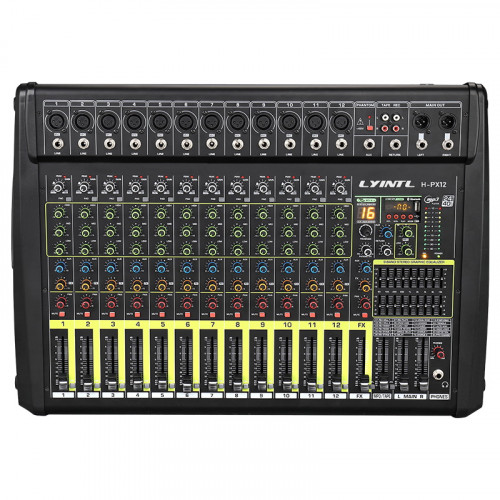 H-PX12 12 Channel Bluetooth/USB Professional Mixing Console Build-in ...